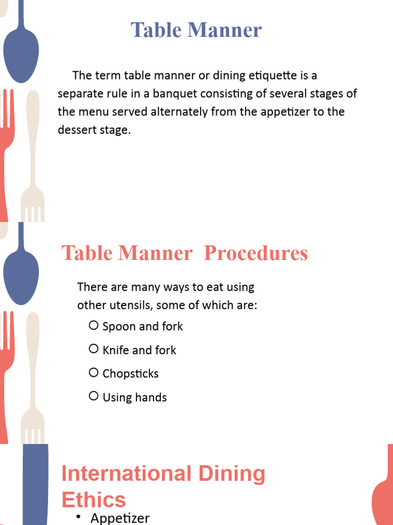 Table Manner | PDF