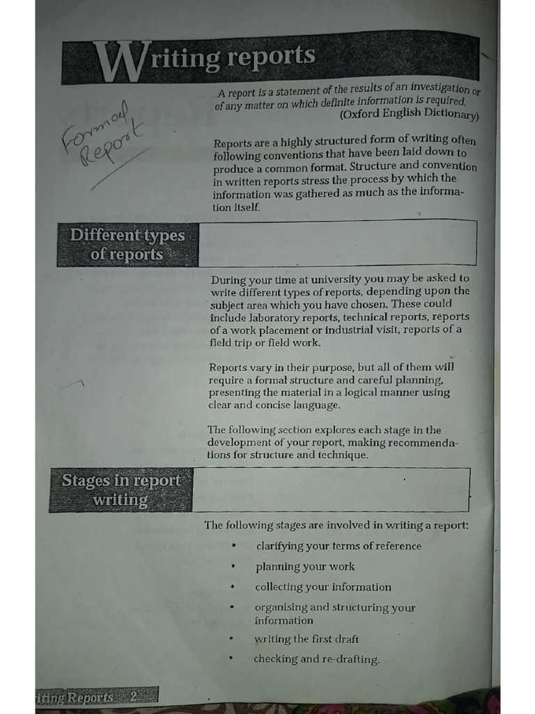 Elements and Structure of Report | PDF