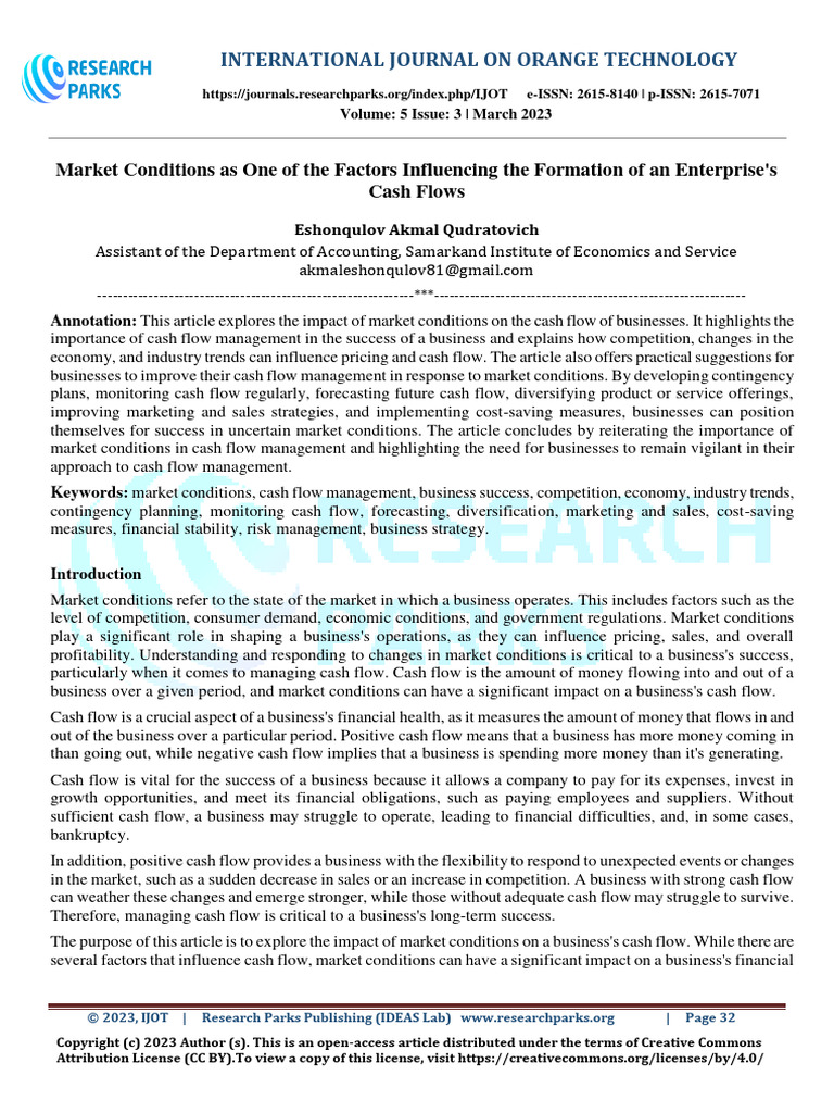 Market Conditions As One of The Factors Influencing The Formation of An Enterprise's | PDF ...