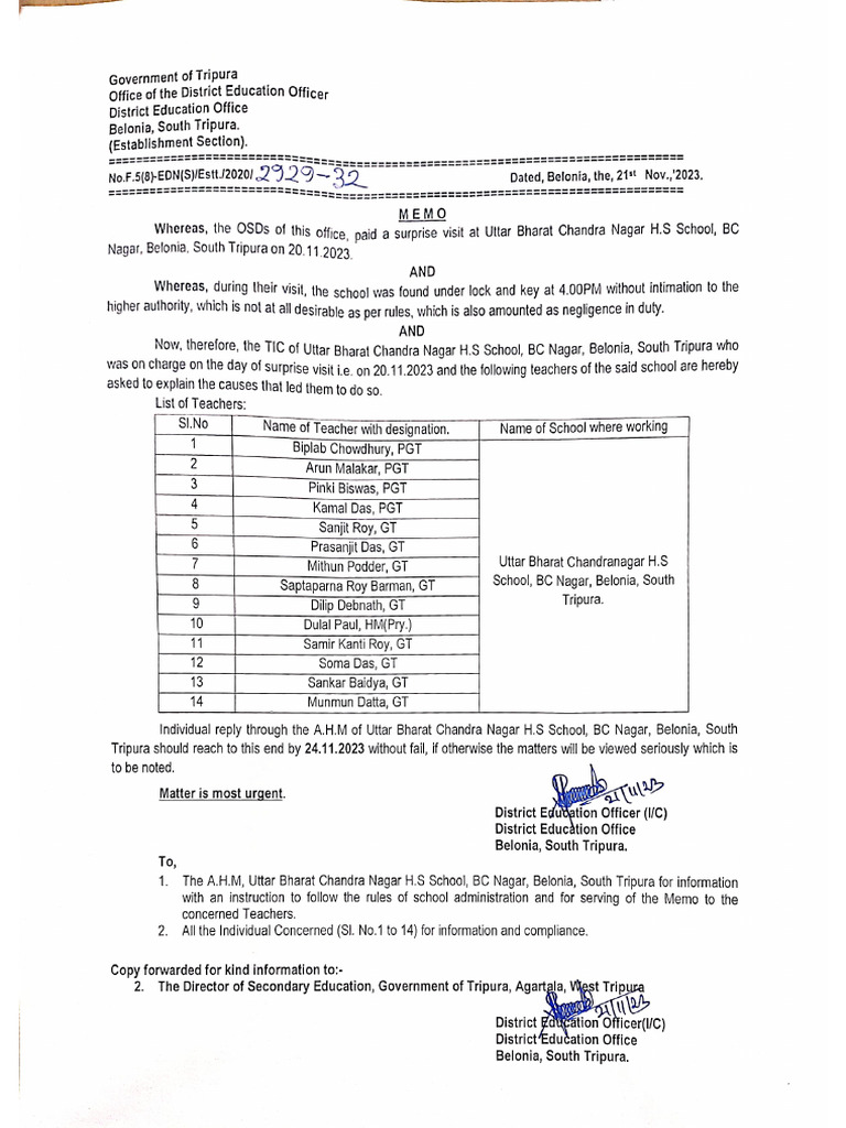 Show Cause Memo - 3 | PDF