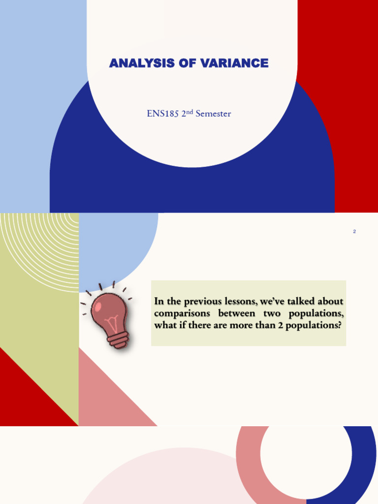 Lecture 10 Analysis of Variance | PDF | Analysis Of Variance | Experiment