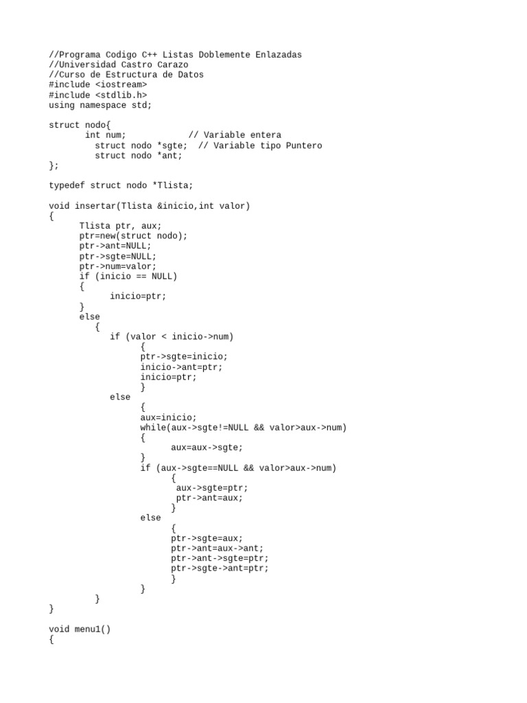Lista DobleEnlazada | PDF | C ++ | Modelos de computación