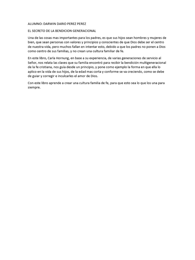 Claves para la Bendición Generacional | PDF | Salud y bienestar