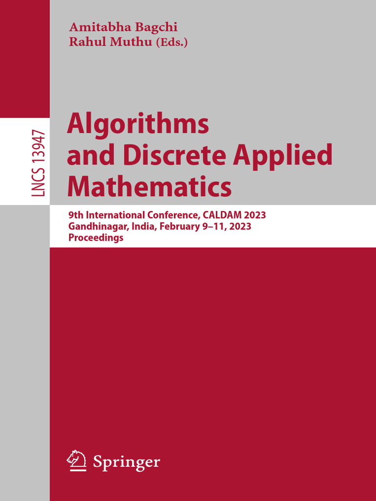 Amitabha Bagchi, Rahul Muthu - Algorithms and Discrete Applied ... Amitabha Bagchi, Rahul Muthu - Algorithms and Discrete Applied ...