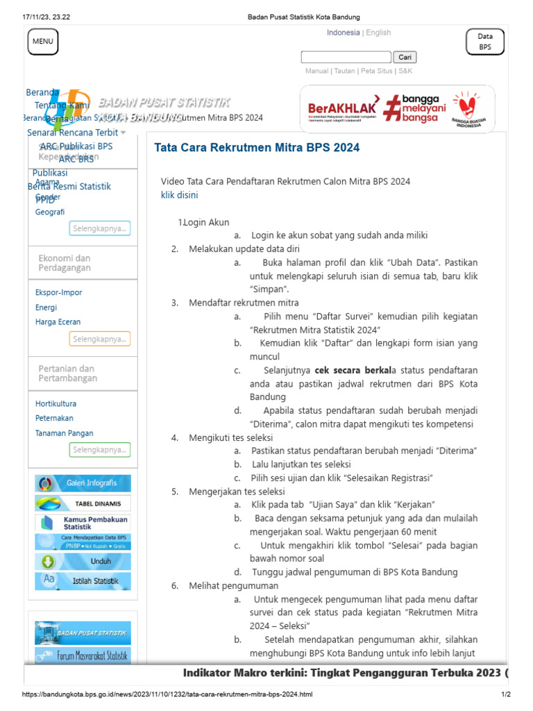 Rekrutmen Mitra BPS 2024 | PDF