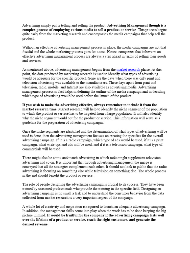 Advertising Management | PDF | Advertising | Marketing