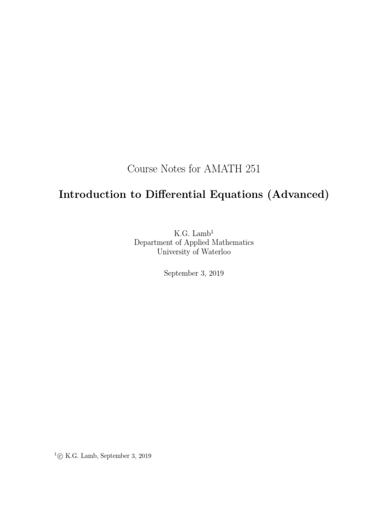 Advanced Differential Equations | PDF | Ordinary Differential Equation | Differential Equations