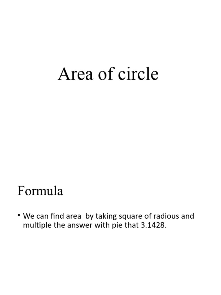 Area Of Circle PDF