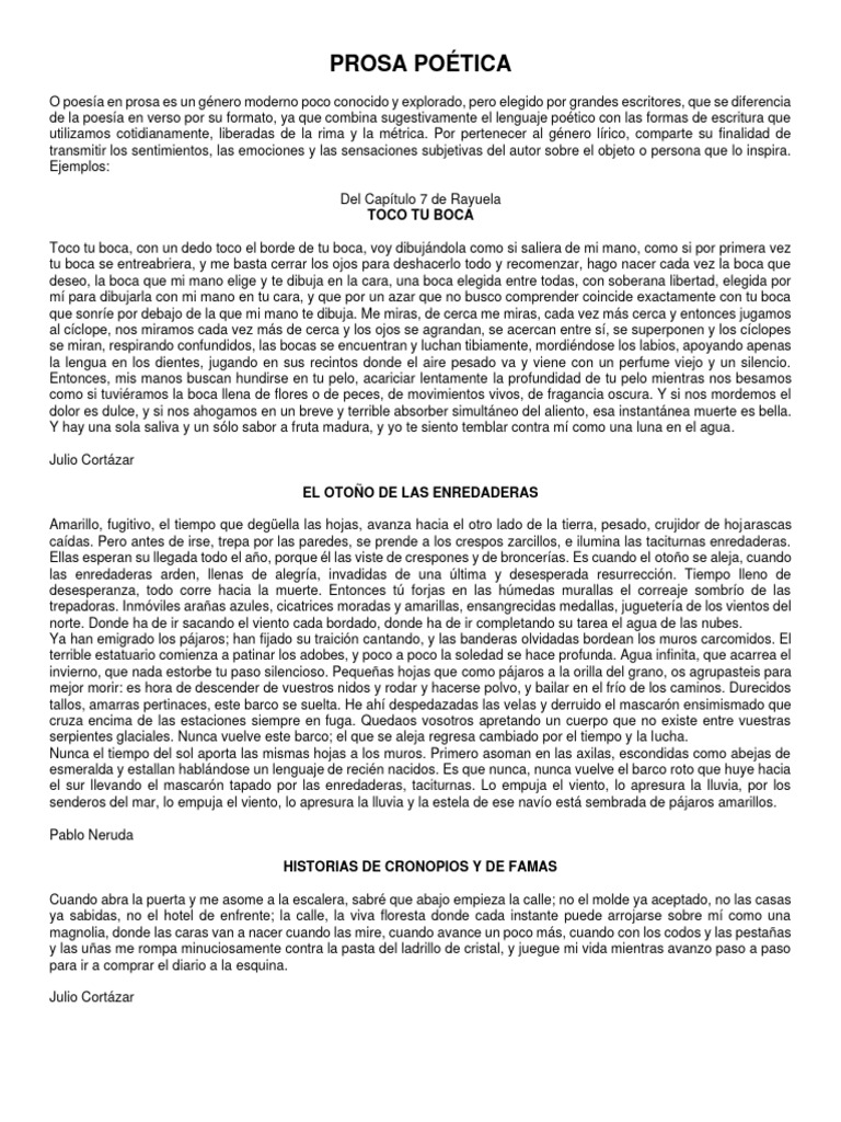 Prosas Poéticas | PDF | Poesía