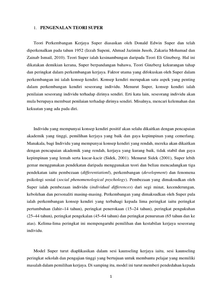 Teori Kerjaya Super | PDF