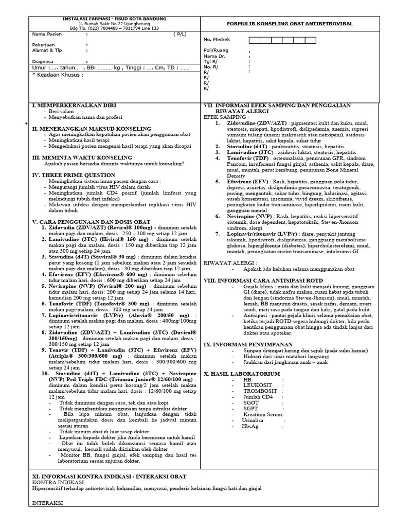 Form Konseling ARV | PDF