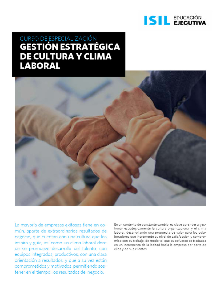 CC Gestion Estrategica de Cultura y Clima Laboral | PDF | Gestión estratégica | Negocios económicos