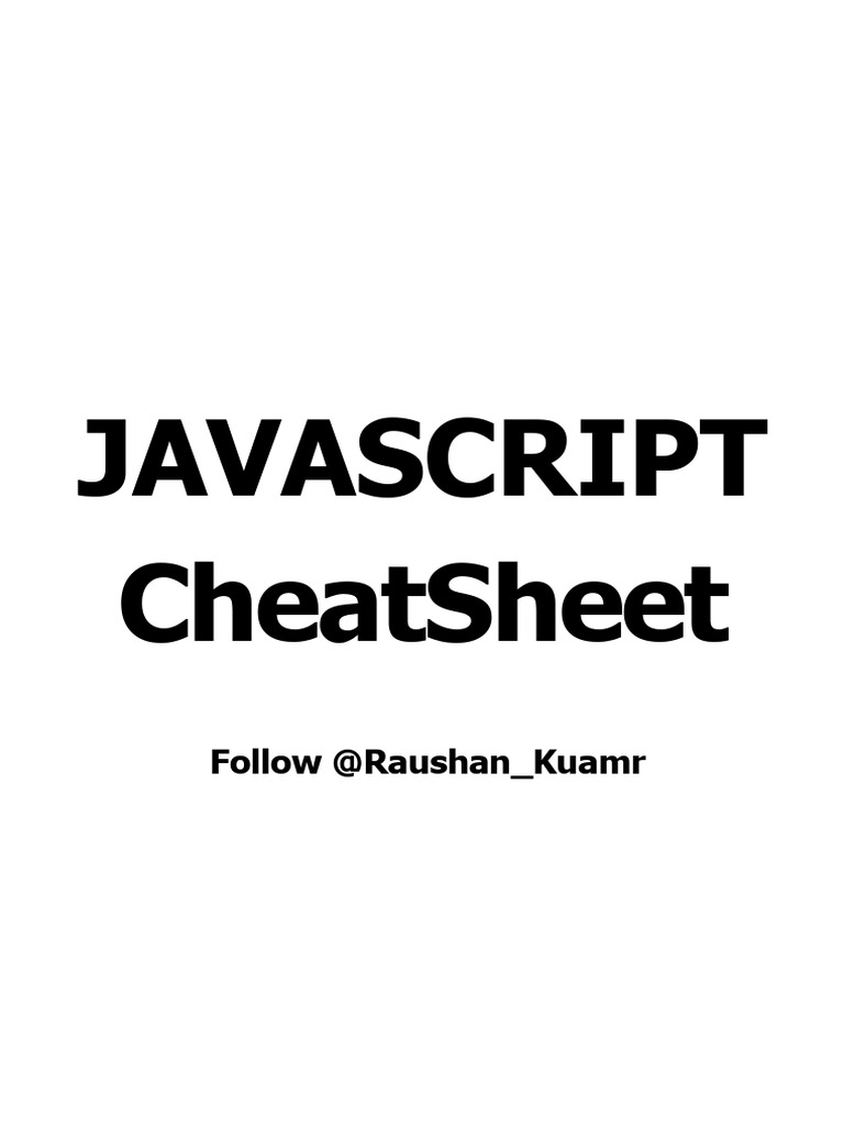 JavaScript Cheatsheet | PDF | Java Script | Document Object Model JavaScript Cheatsheet | PDF | Java Script | Document Object Model