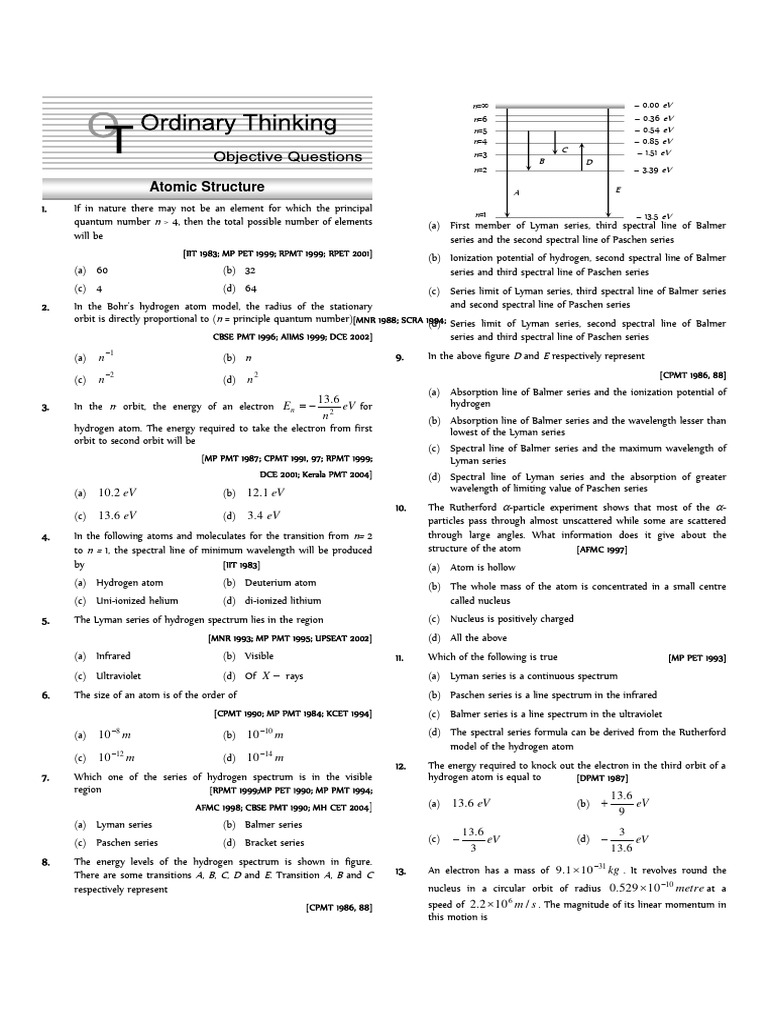 I WV5 A4 B4 Ark FADr 6 PJP J | PDF | Atoms | Spectral Line