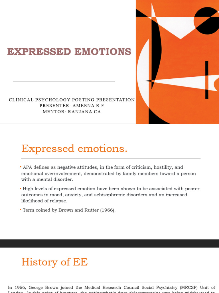 Expressed Emotions | PDF | Schizophrenia | Mental Disorder