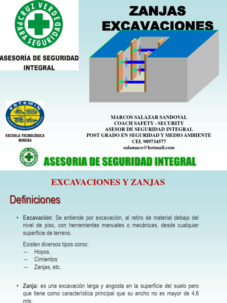 1 - Zanjas y Excavaciones Oct 2023 Nuevo Alumnos | PDF | Agua | Oxígeno