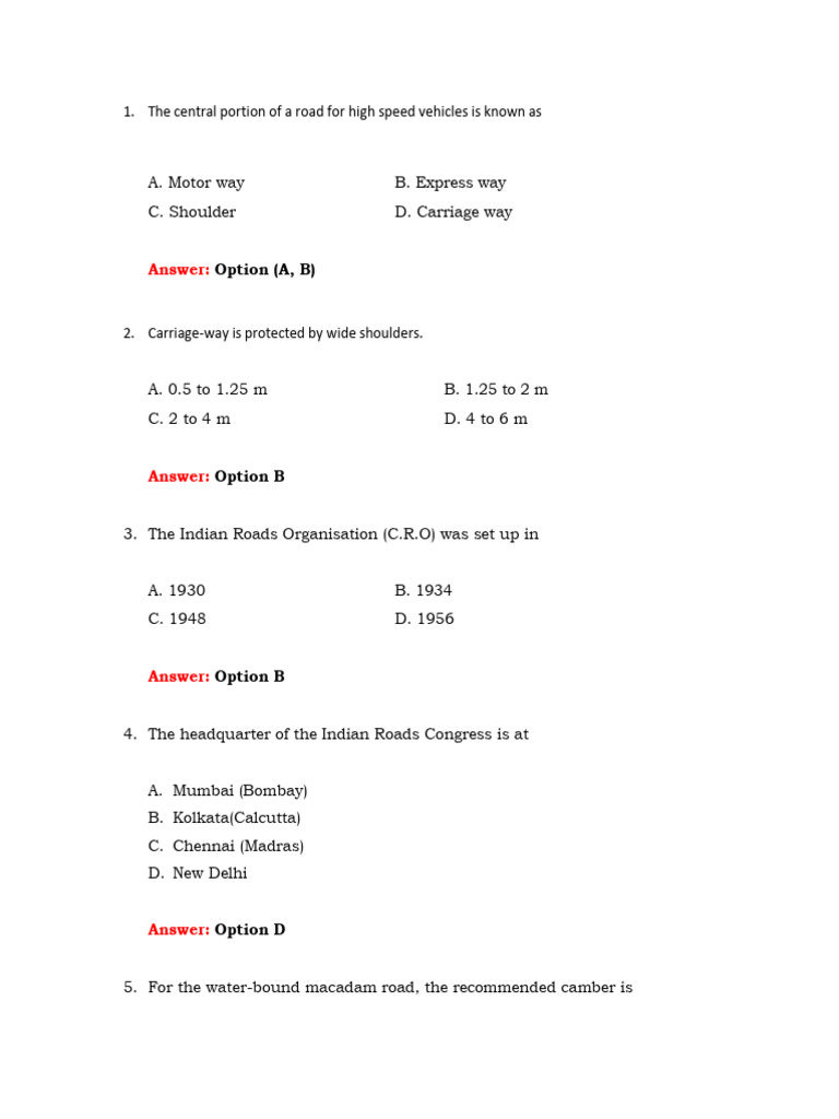 Transportation 100 Questions | PDF | Transport Infrastructure | Transport