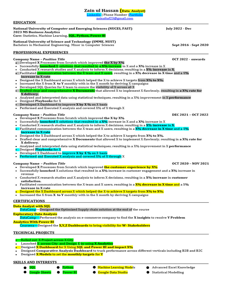 Sample Resume | PDF | Data Analysis | Cybernetics