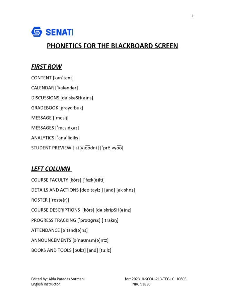 Phonetic For The Blackboard Screen | PDF | Science & Mathematics