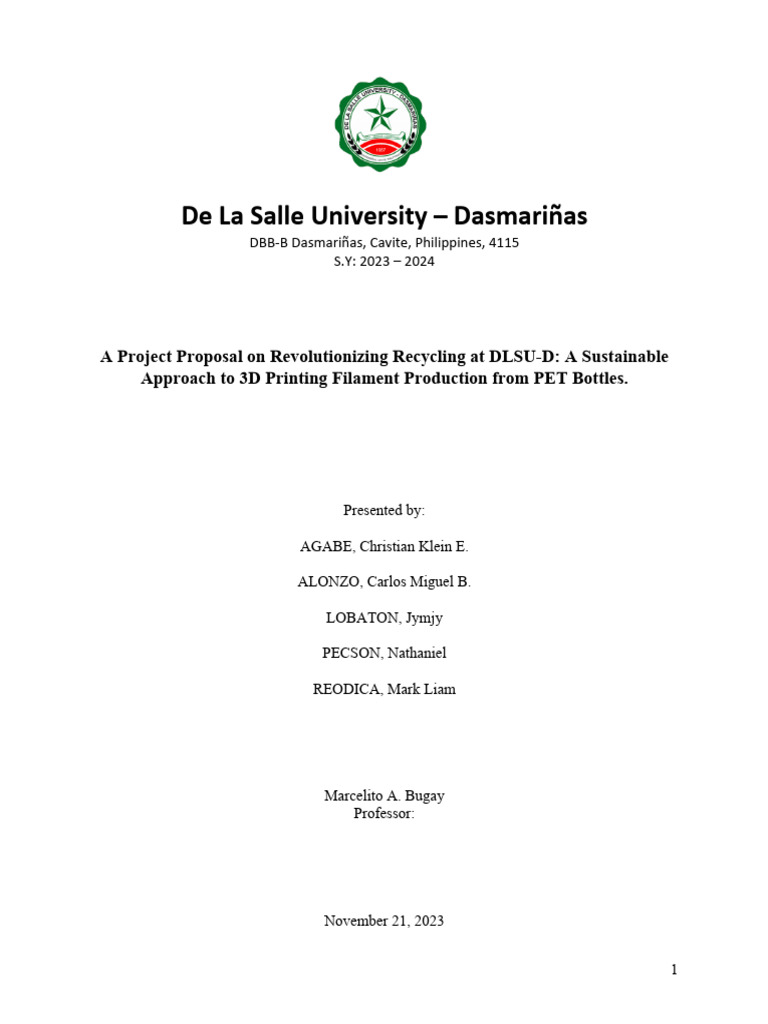 Proposal Draft | PDF | Recycling | Sustainability