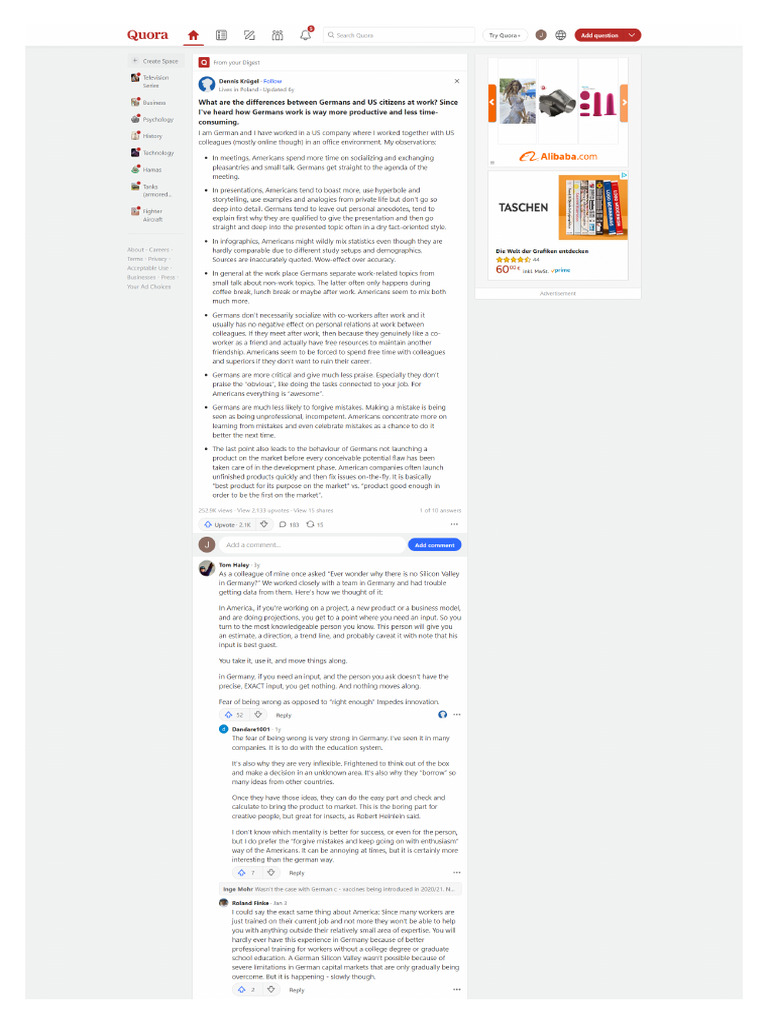 Us Vs German Mentality | PDF