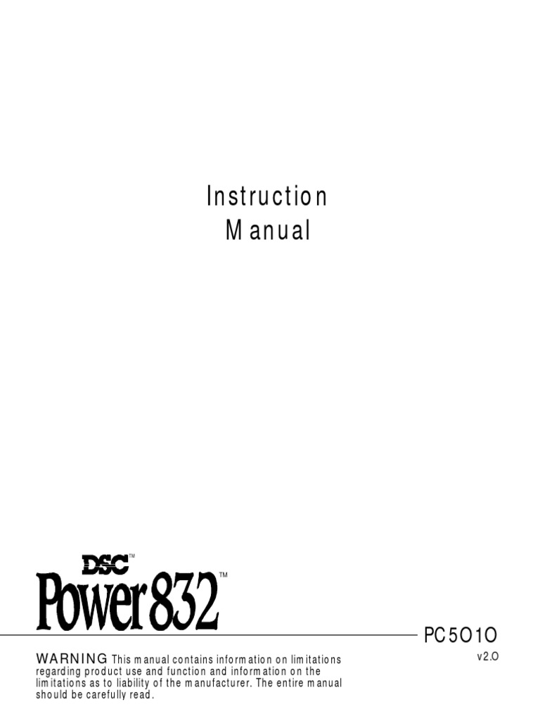 DSC Power 832 | PDF | Security Alarm