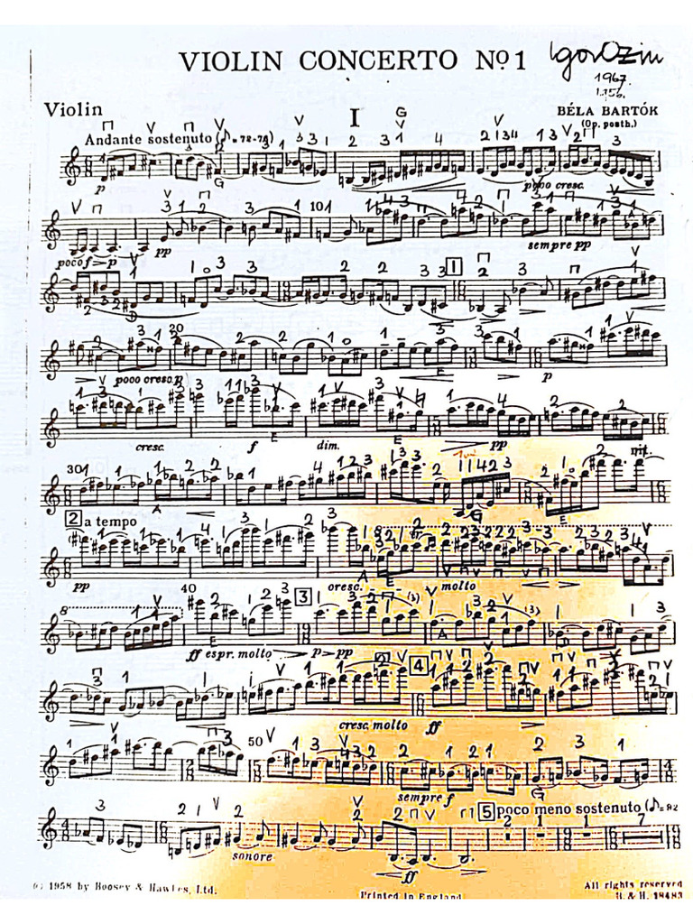 Bartok Koncert I | PDF