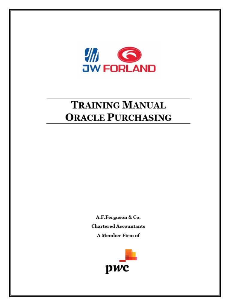 Foton Training Manual - Oracle Purchasing | PDF | Button (Computing) | Prices
