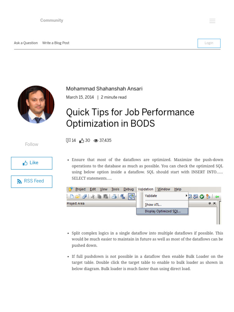 Quick Tips For Job Performance Optimization in BODS - SAP Blogs | PDF ...
