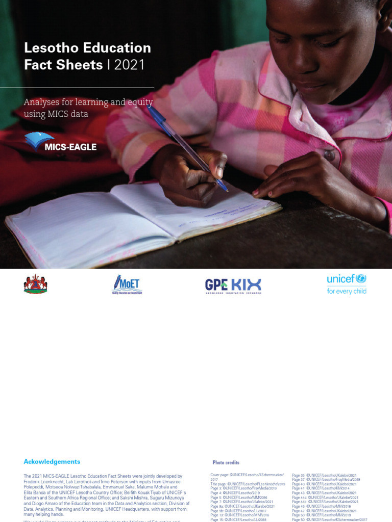 Lesotho Education Fact Sheets 2021 | PDF