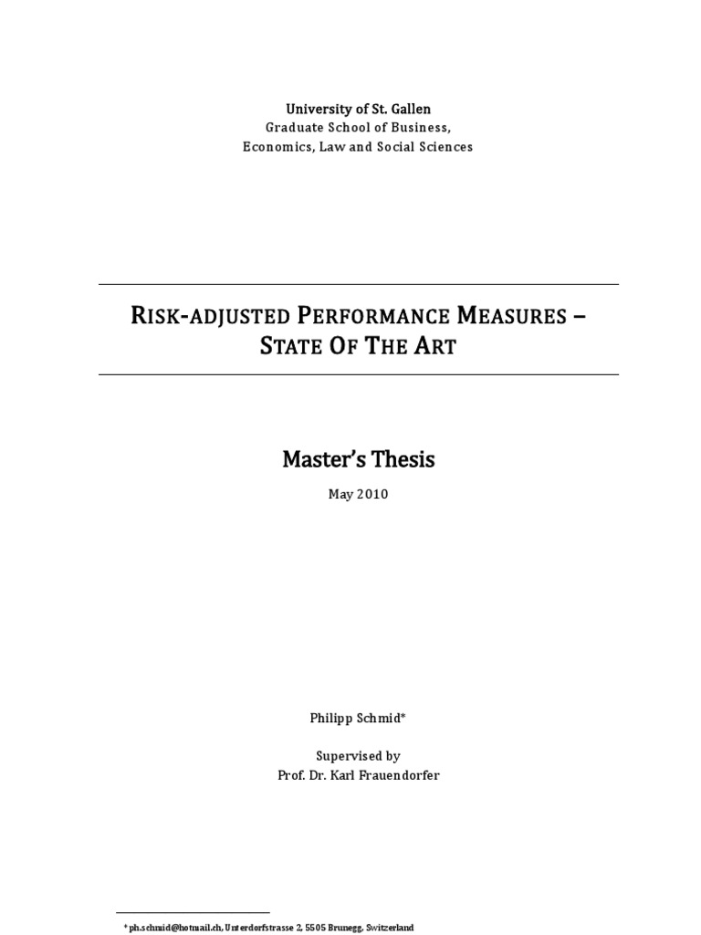 Risk-Adjusted Performance Measures | PDF | Financial Risk | Modern ...