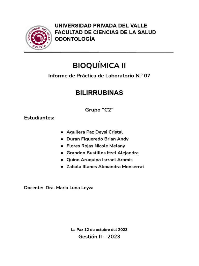 Bilirrubina Bioqui II | PDF | Especialidades Medicas | Medicina CLINICA