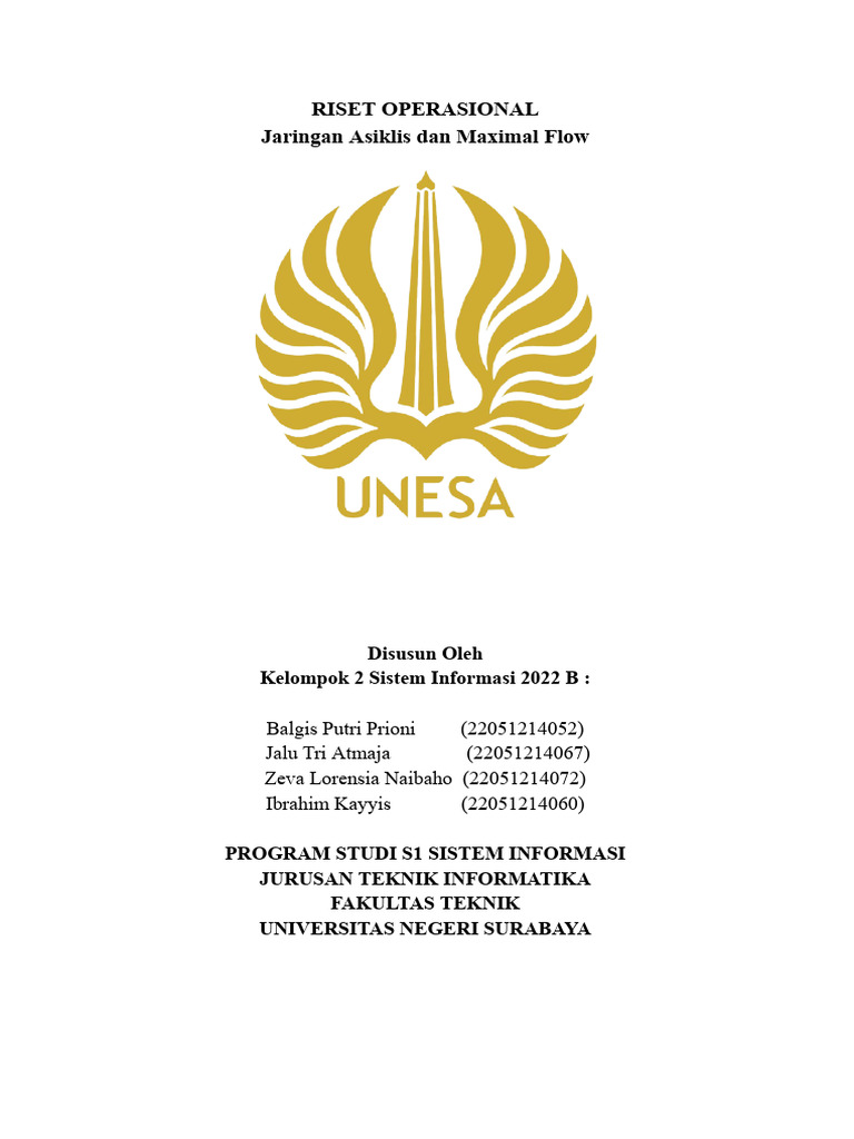 Kelompok 3 - Model Jaringan Asiklis Dan Maximal Flow | PDF