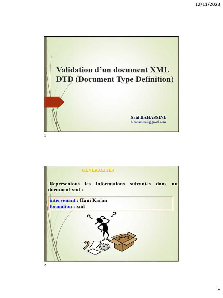 Seance 2 Cours XML DTD 2023 2024 | PDF | XML | Standards du World Wide Web Consortium