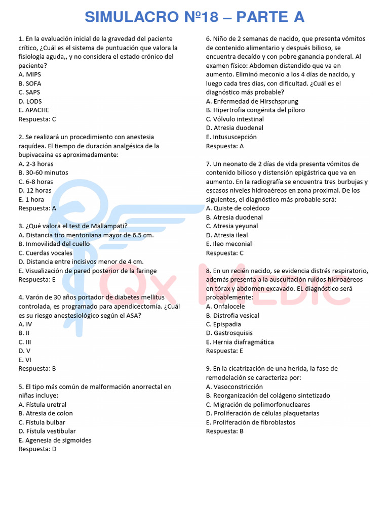 (Rm23) - Simulacro 12 de Marzo - Parte A - Con Claves | PDF | Asma | Neumonía