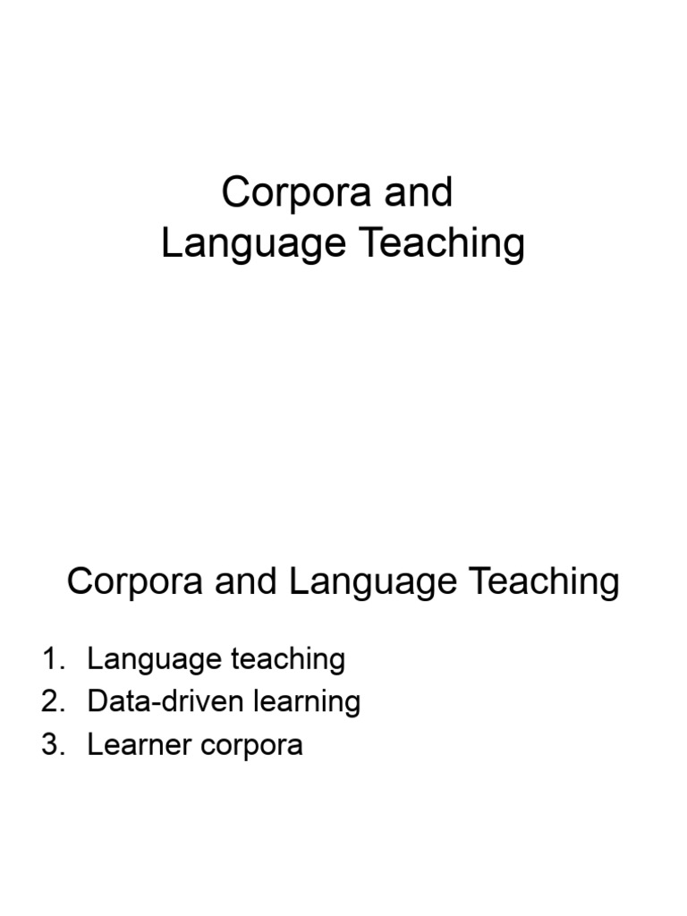 Lecture Corpora and Language Teaching Slides | PDF | Second Language Acquisition | Language ...