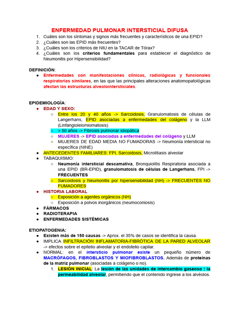 EPID | PDF | Enfermedades respiratorias | Sistema respiratorio