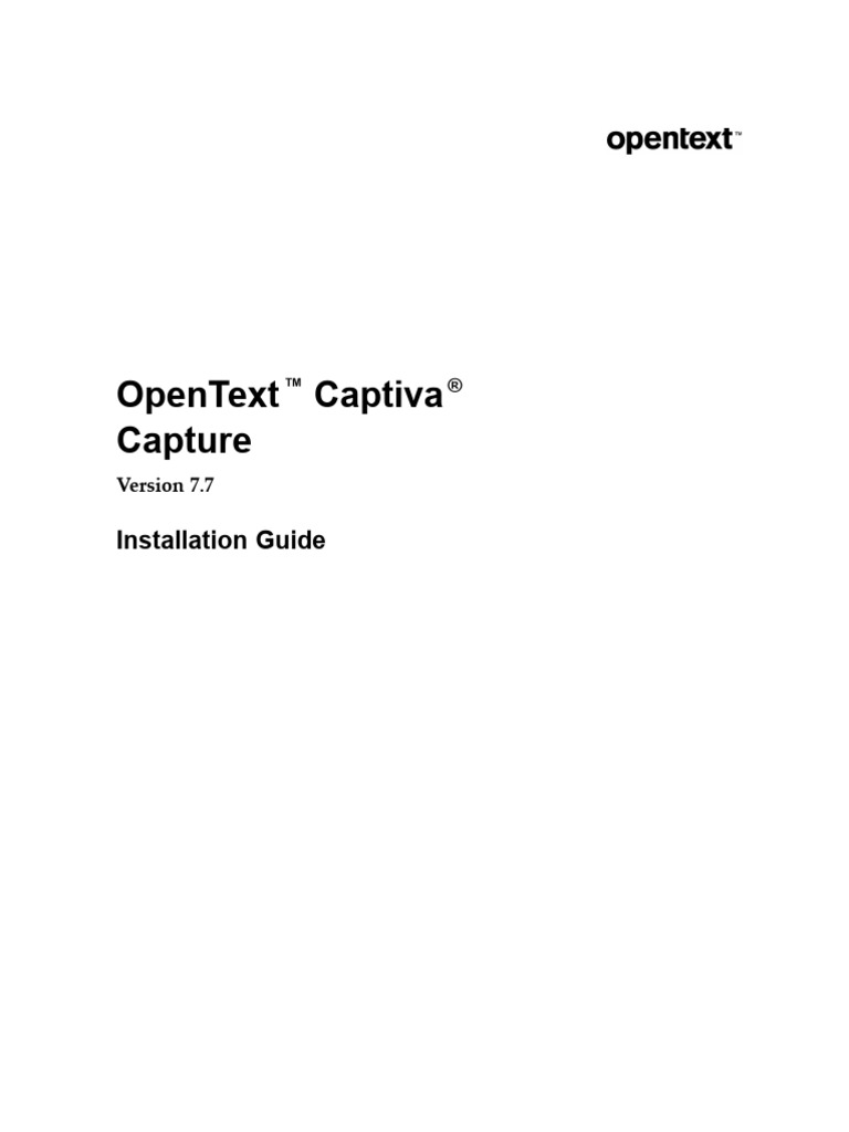 OpenText Captiva Capture 7.7 Installation Guide | PDF | Databases ...