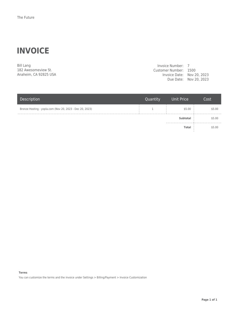 Invoice: Description Quantity Unit Price Cost | PDF