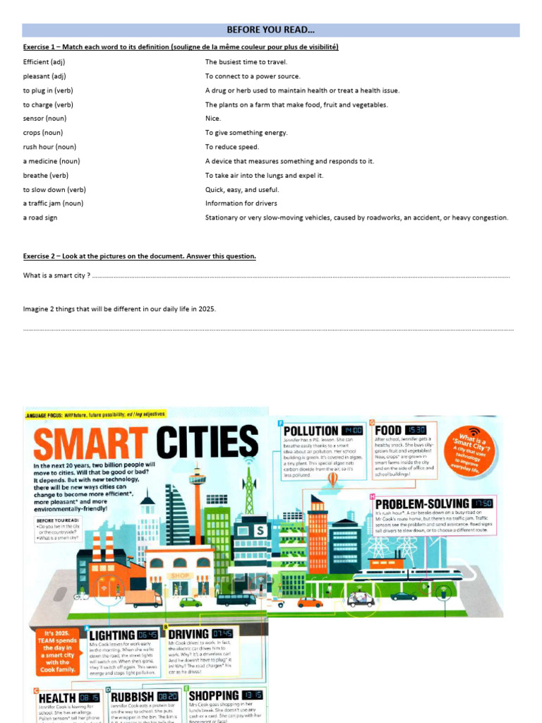 Smart Cities Reading Comprehension | PDF | Transport