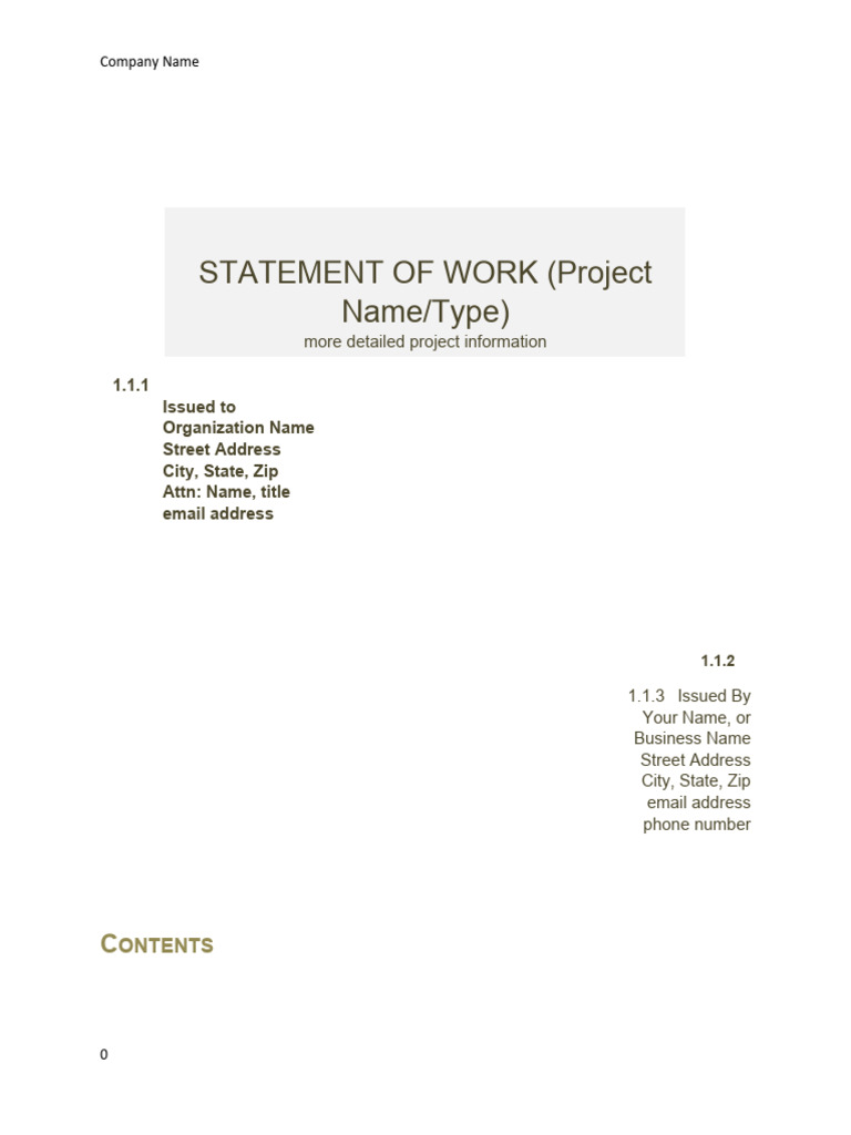 Statement of Work - Template | PDF | Computing | Systems Engineering