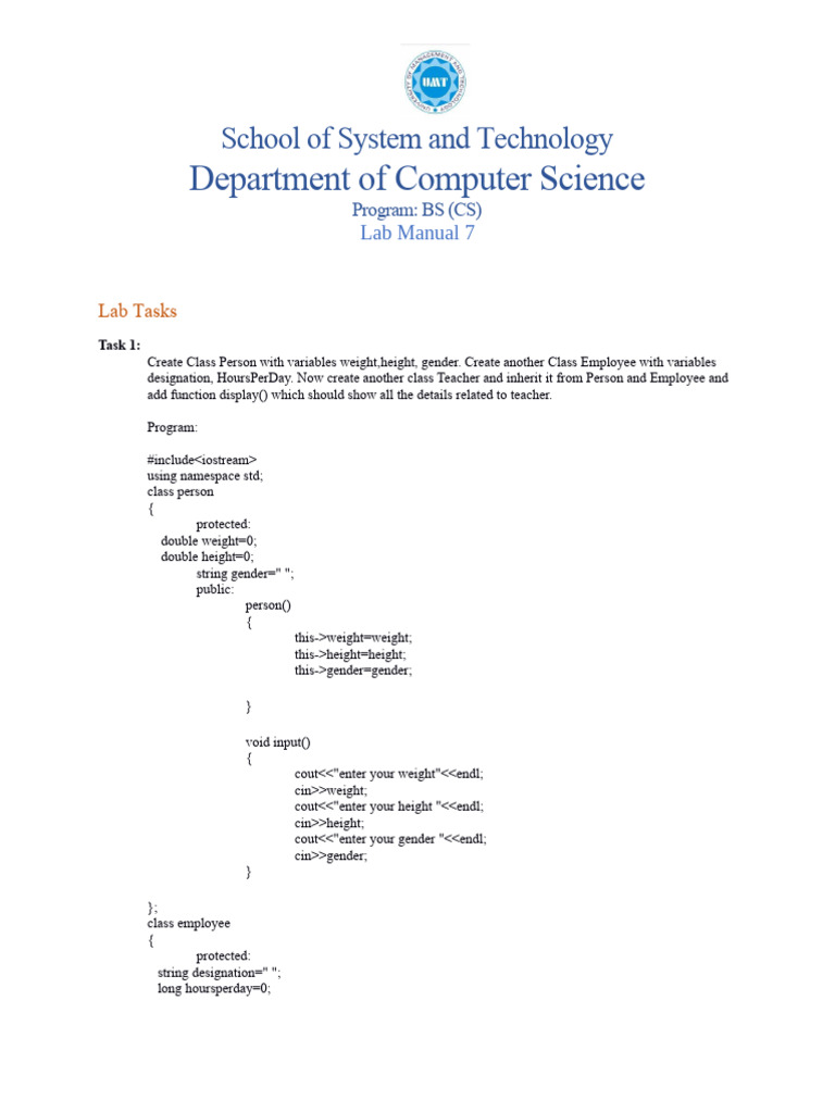 LAB 7 Inheritance (Home Task) s2023266146 | PDF | Namespace | Software Development