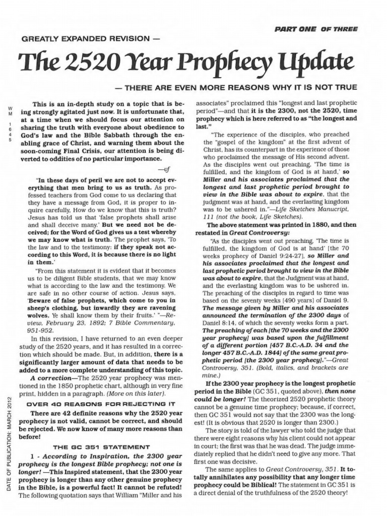 Debunking the 2520 Prophecy Theory | PDF | Religious Belief And Doctrine