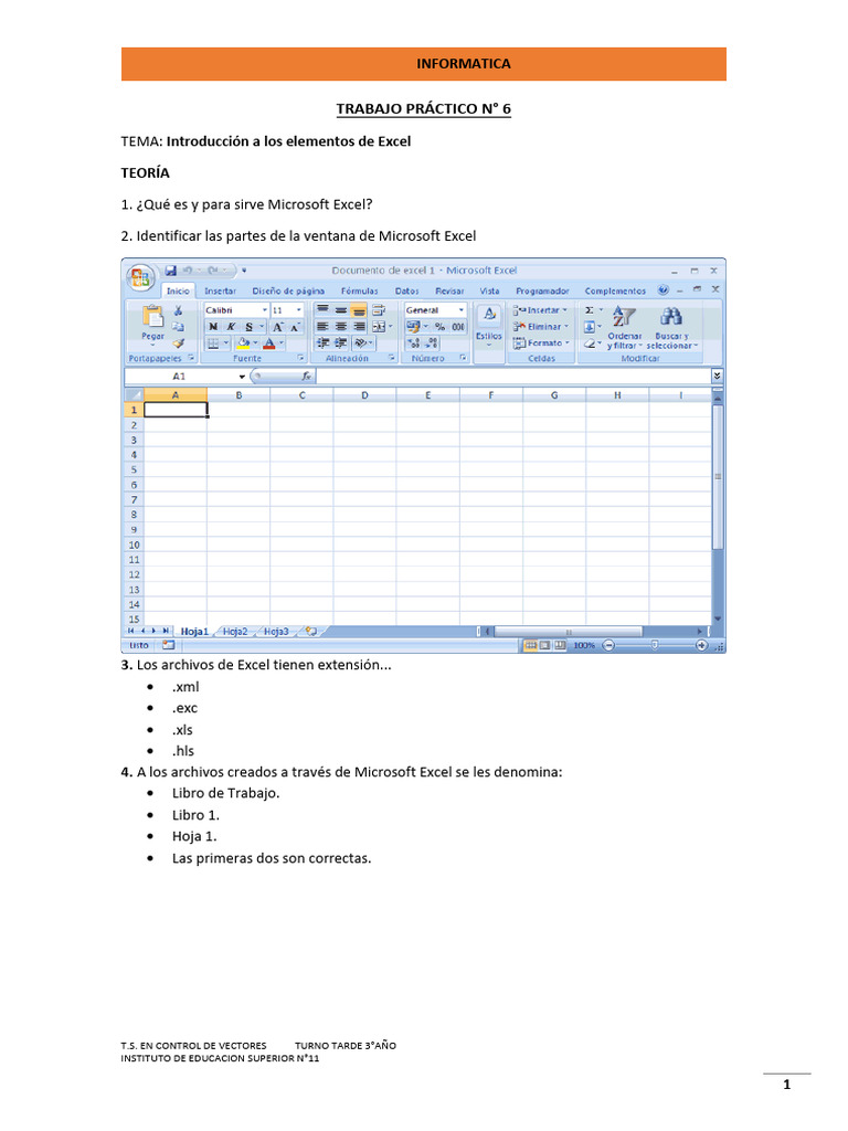3ºc Vectores Informatica Tpnº6 | PDF | Microsoft Excel | Software