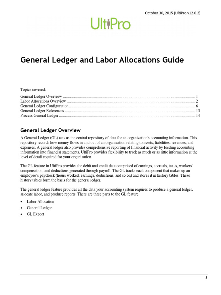 General Ledger Labor Allocations Guide Portal | PDF | Payroll Tax | Payroll