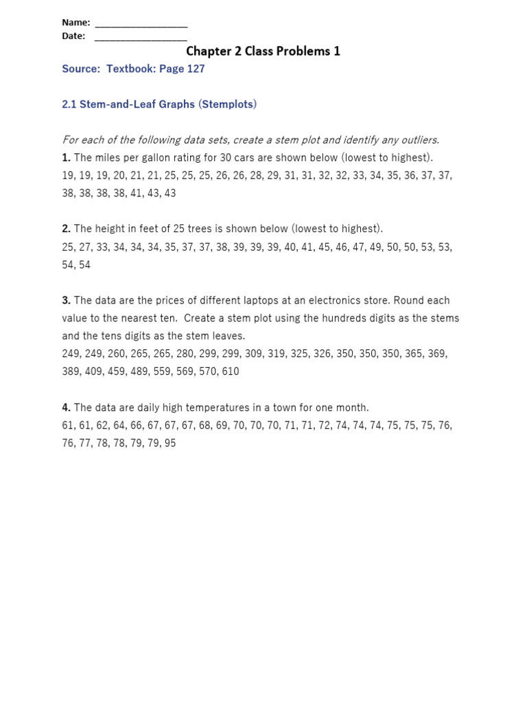 CH 2 - Class Problems 1 | PDF | Teaching Methods & Materials