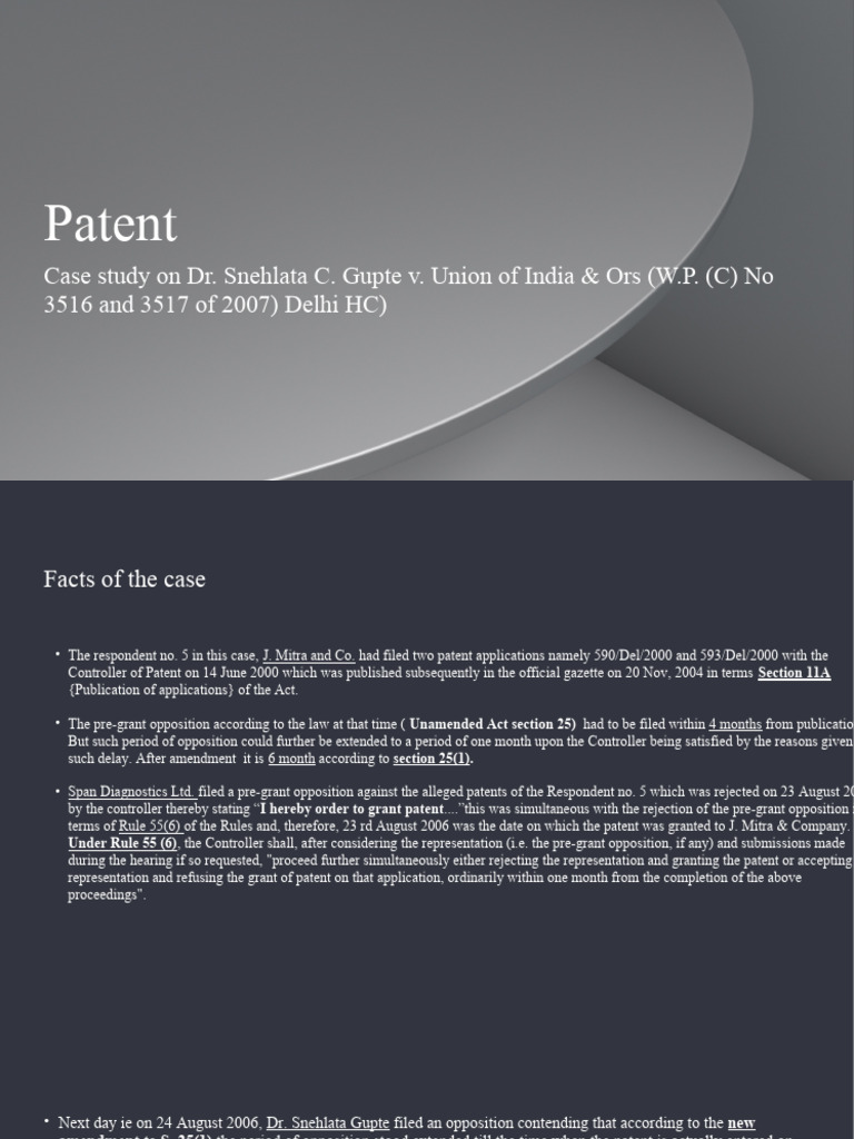 Patent Presentation | PDF | Patent | Common Law