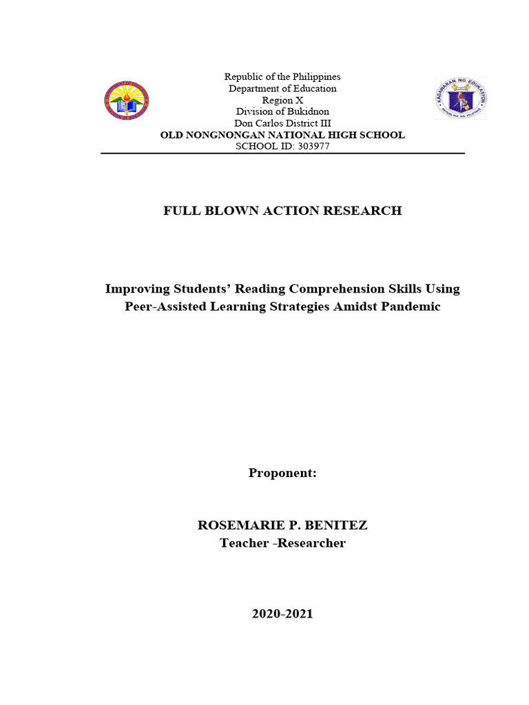 Benitez Full Blown Research Final | PDF | Reading Comprehension | Learning