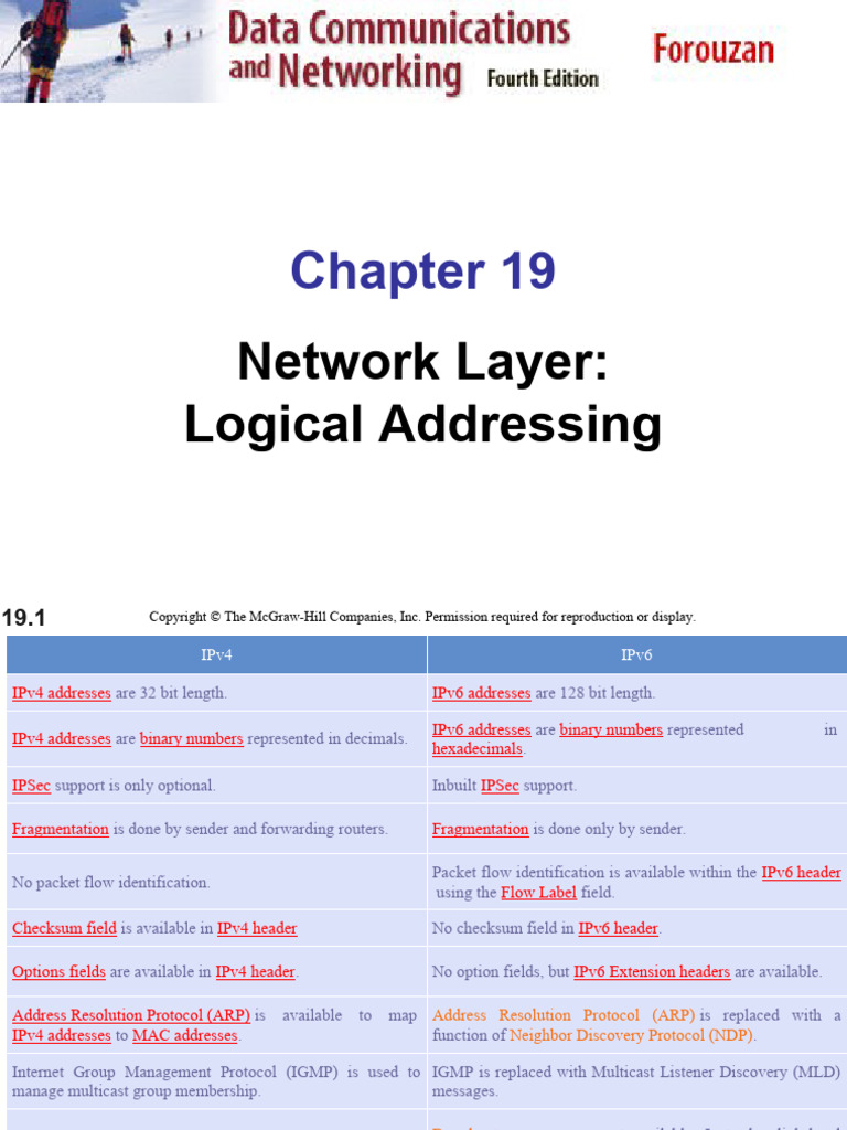 Ch19 Network Layer Logical Addressing | PDF | I Pv6 | Computer Network