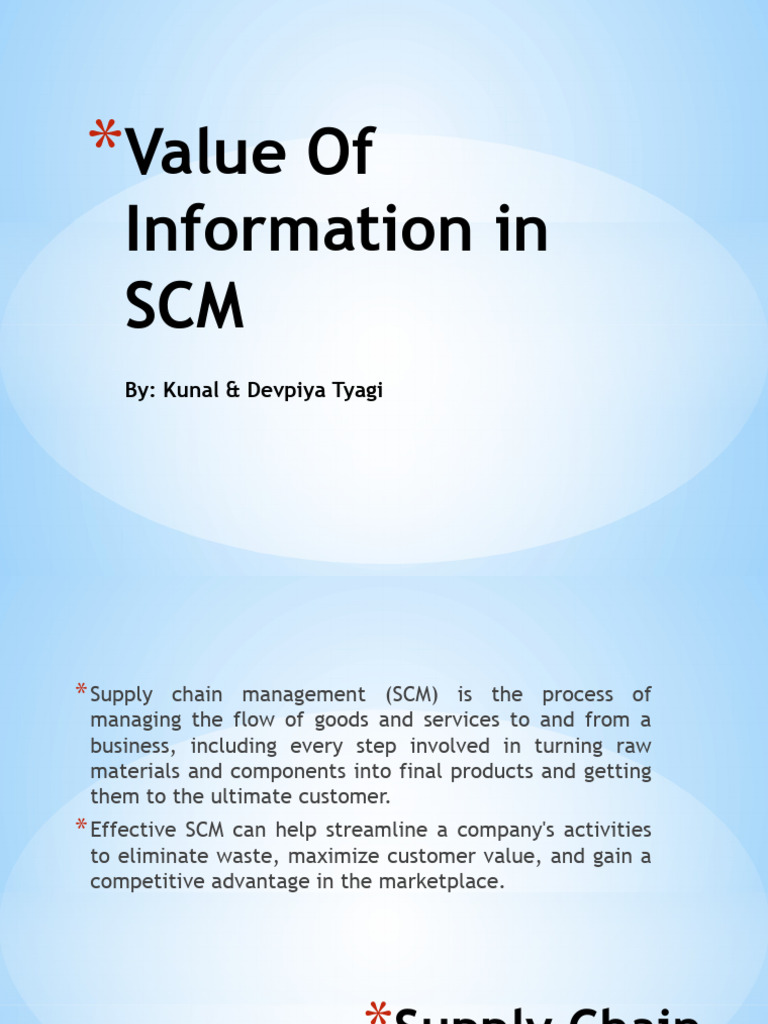 Value of Information in SCM | PDF | Supply Chain Management | Supply Chain